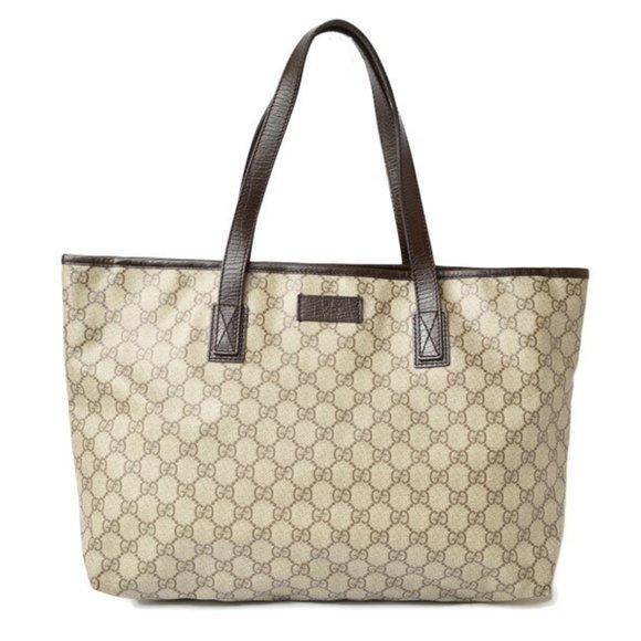 Gucci | Bags | Gucci Tote Bag Handbag Gucci Coated Canvas Pvc Gg Brown ...